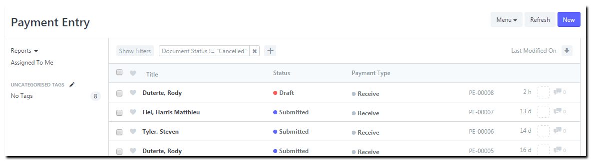 Payment Entry · My GitBook on GitLab Pages